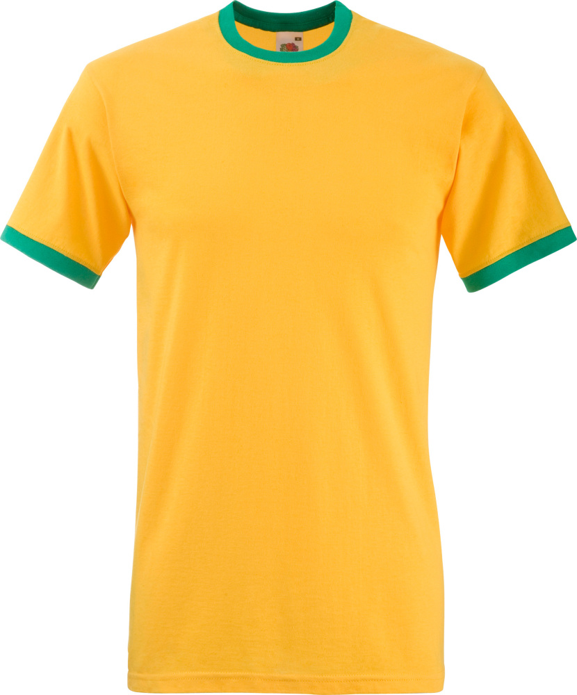 Ringer Tee (Sunflower/Kelly Green) besticken und bedrucken lassen ...